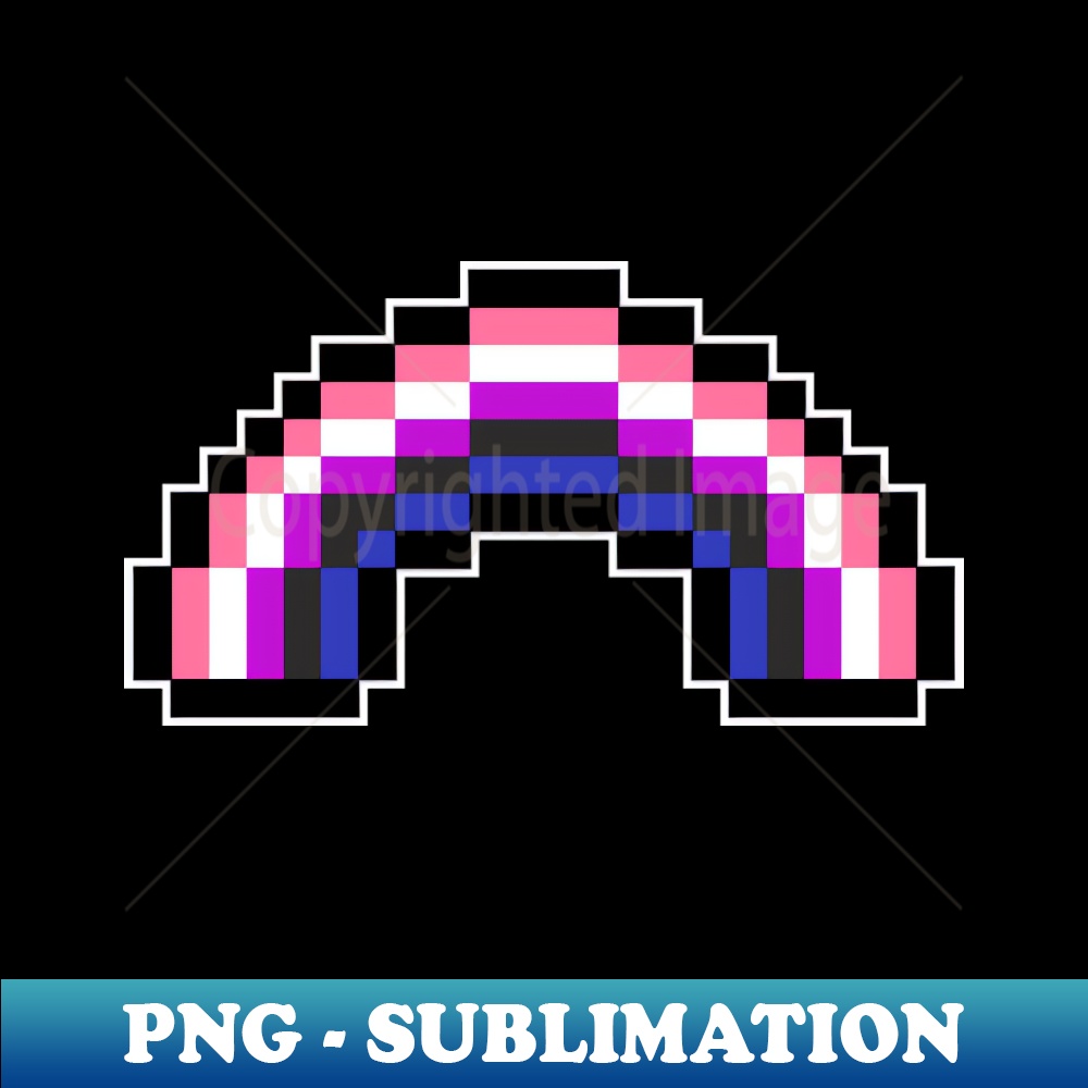 Pixel Rainbow Design in Gender Fluid Pride Flag Colors - PNG | Inspire ...