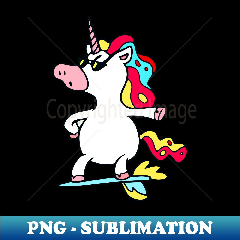 Funny Surfer Unicorn - Sublimation-Ready PNG File - Bring Yo | Inspire Uplift