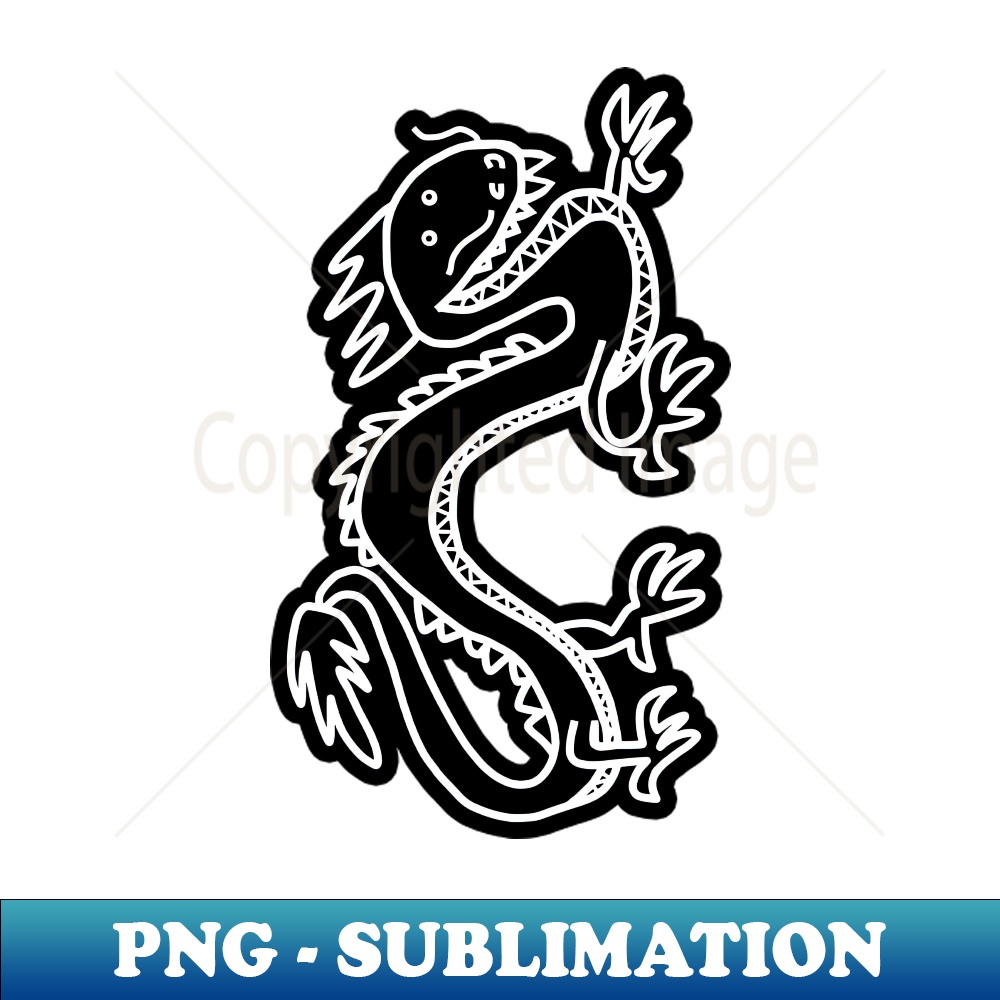 Black and White Line Art Dragon - Signature Sublimation PNG | Inspire ...