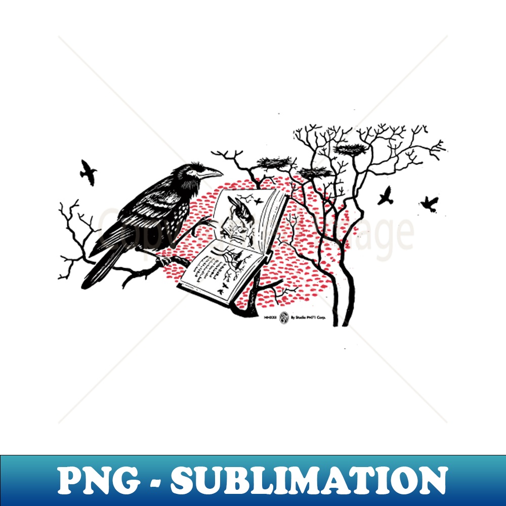 Vintage Storybook Raven Reading a Book - Retro PNG Sublimati - Inspire ...