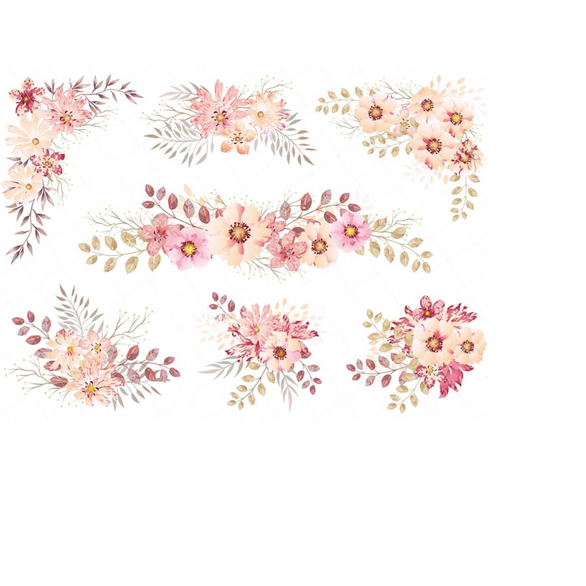 watercolor floral clipart, pink floral clipart, Set of water - Inspire ...