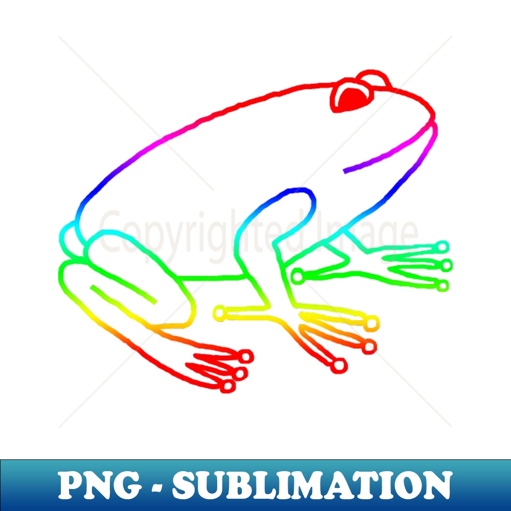 Rainbow Frog Line Drawing - PNG Transparent Digital Download | Inspire ...