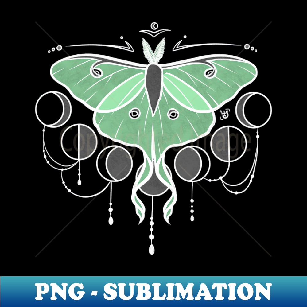 Midnight Luna Moth - green - PNG Transparent Digital Downloa | Inspire ...