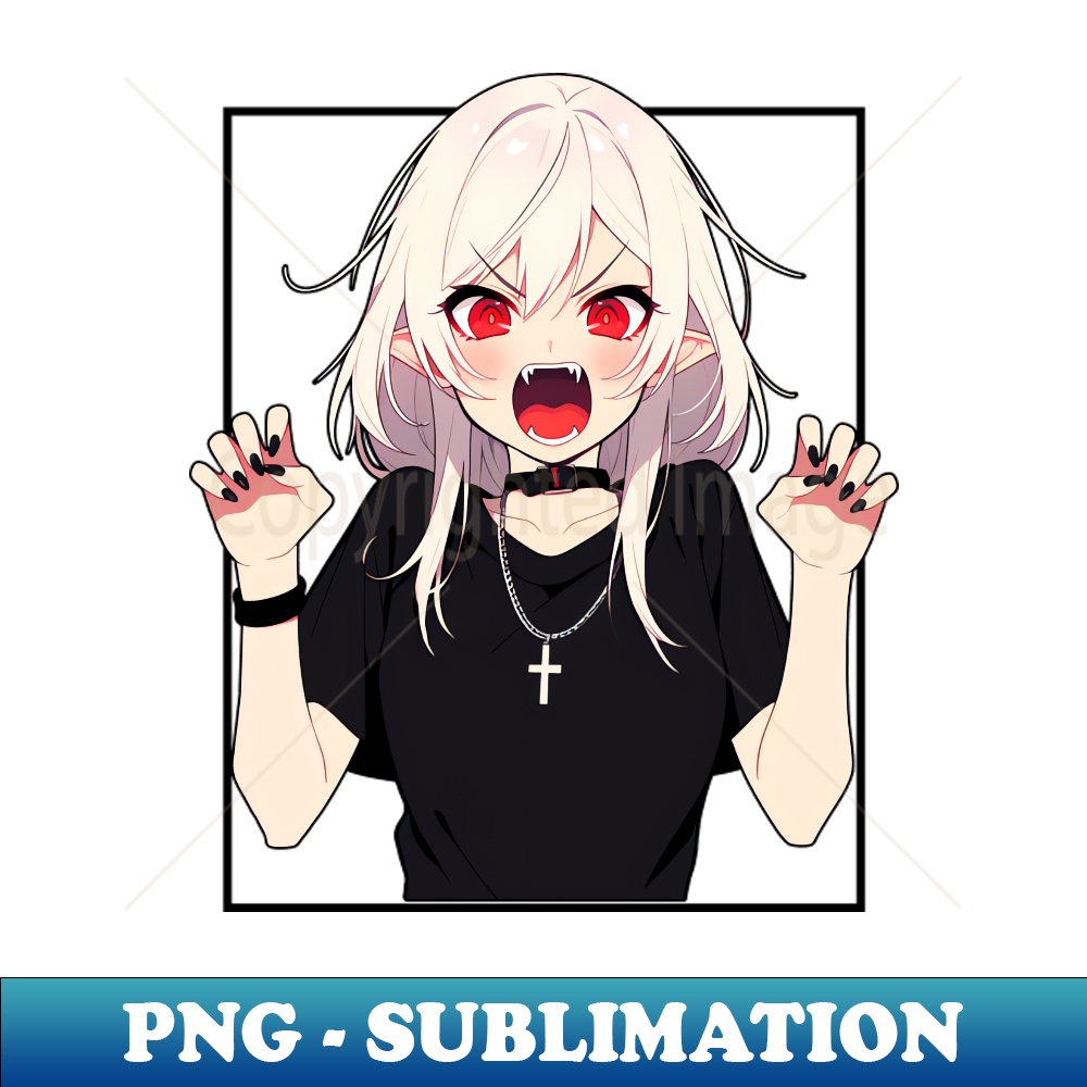 Cute Goth Anime Vampire - High-Resolution PNG Sublimation Fi - Inspire ...