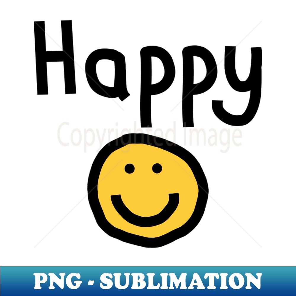 Happy with Smiley Face - PNG Transparent Digital Download Fi - Inspire ...