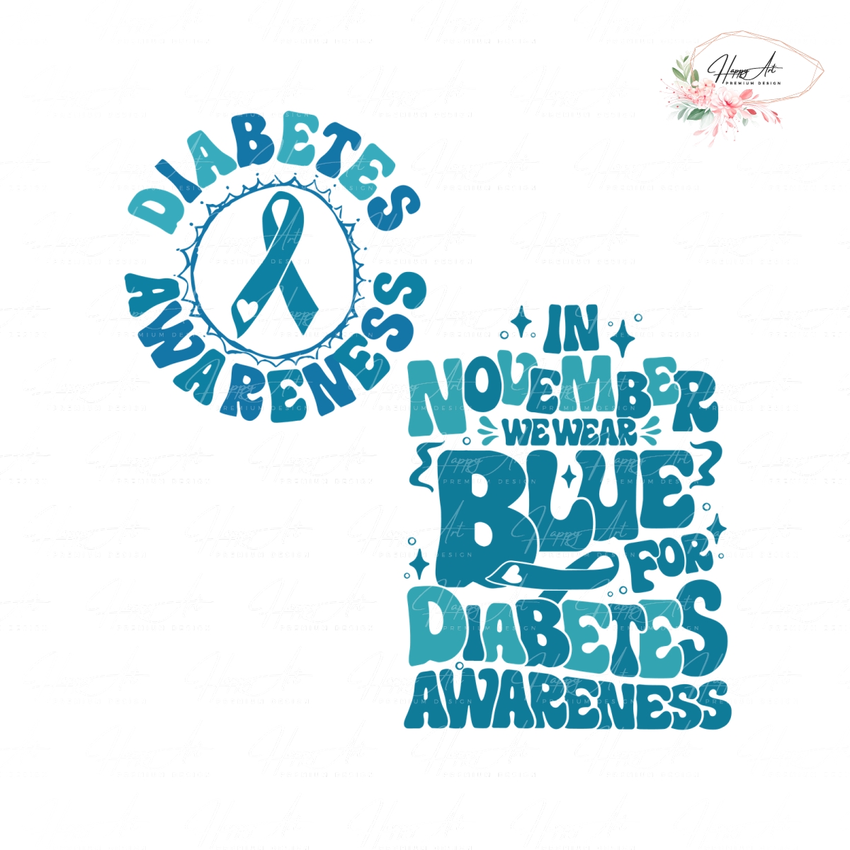 We Wear Blue For Diabetes Awareness SVG Cricut File - Inspire Uplift