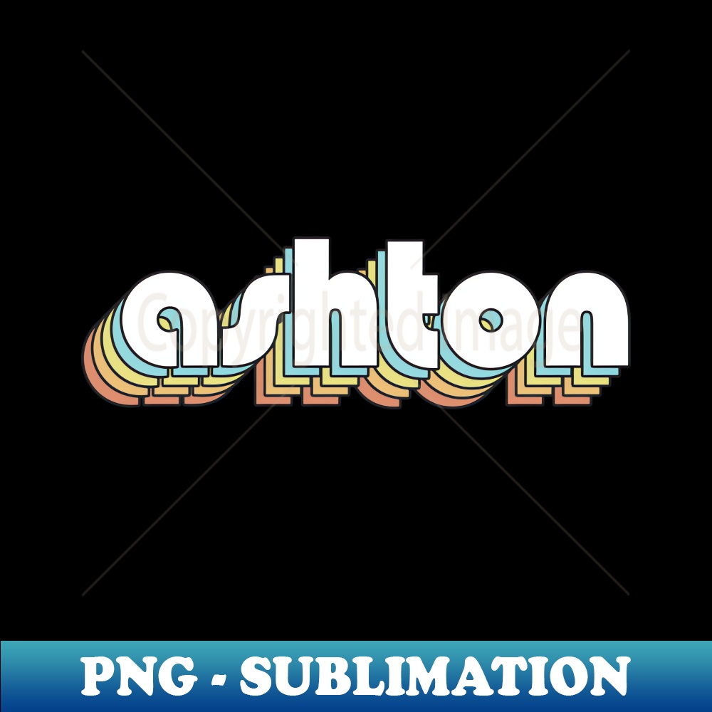 Ashton - Retro Rainbow Typography Faded Style - Instant PNG | Inspire ...