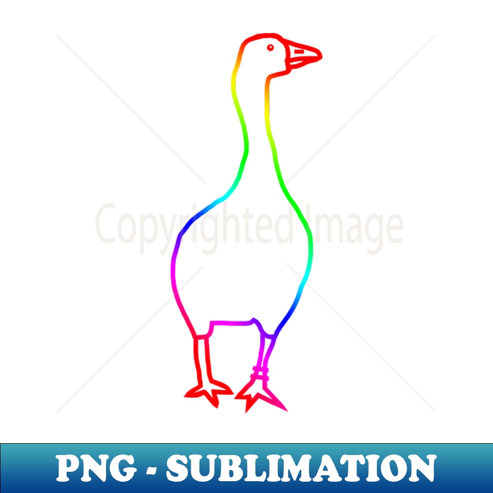 Rainbow Goose Minimal Line Drawing - Premium Sublimation Dig | Inspire ...