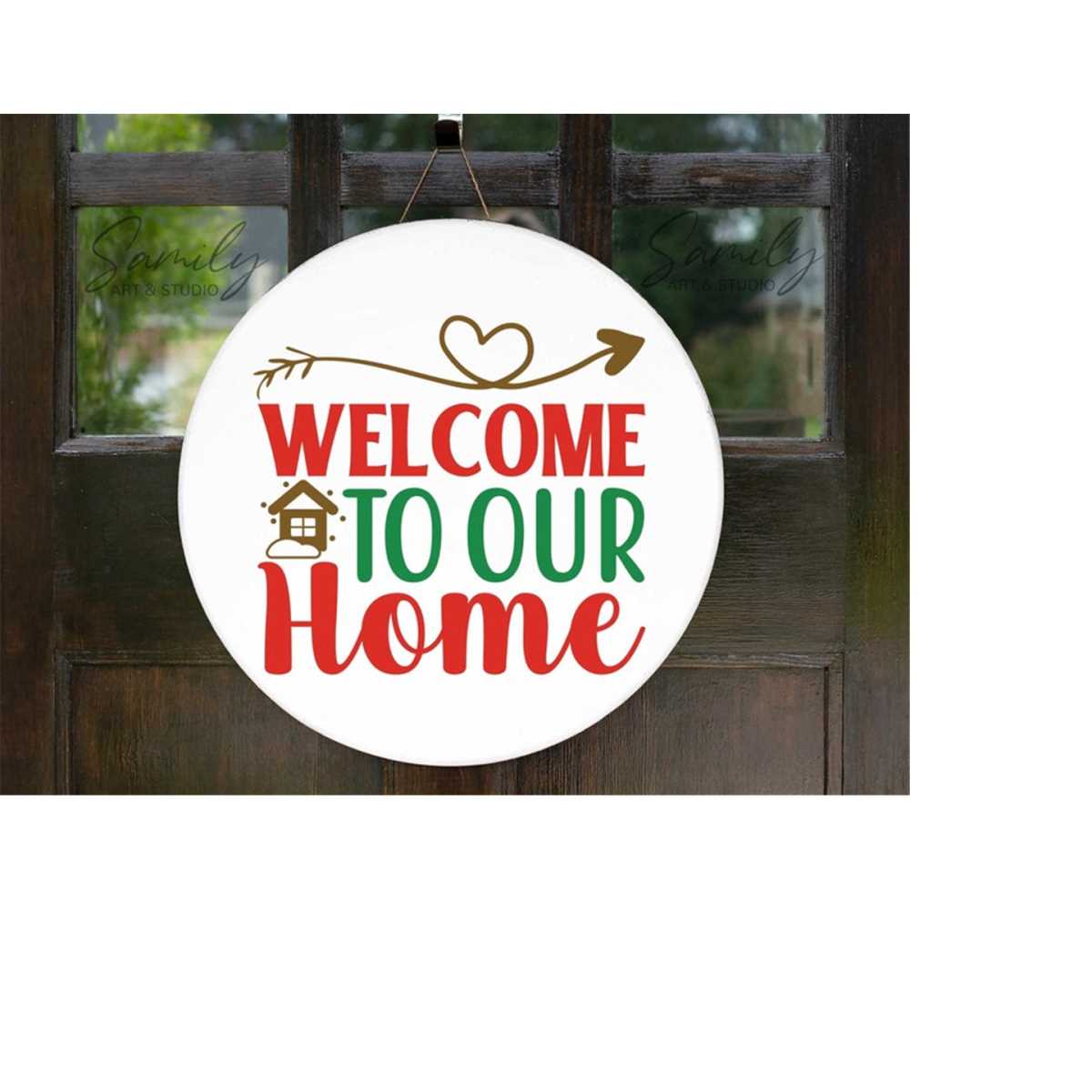 welcome to our home Svg, Christmas Svg, Christmas door sign | Inspire ...