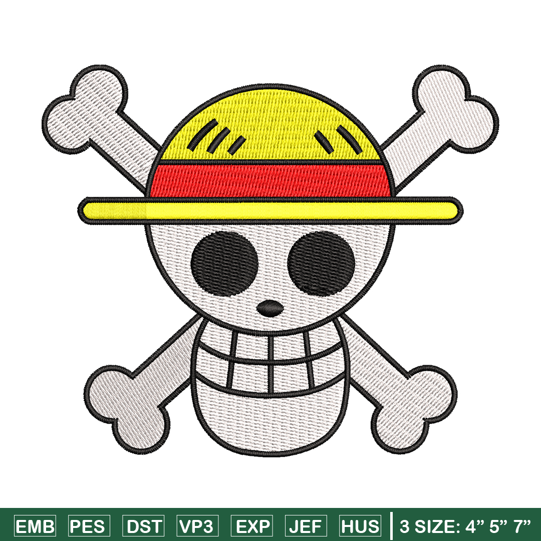 One piece Luffy Logo embroidery design, One piece embroidery | Inspire ...