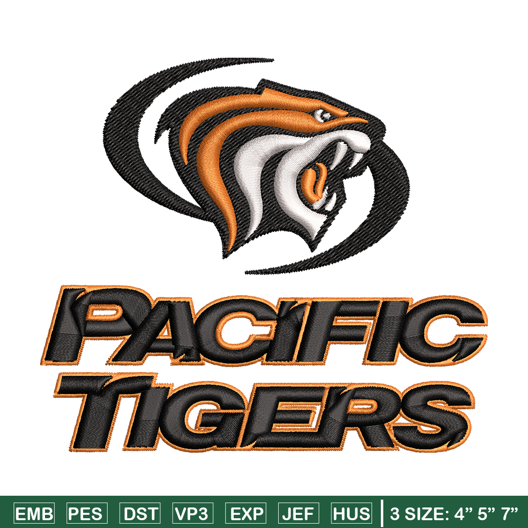 Pacific Tigers embroidery design, Pacific Tigers embroidery, | Inspire ...