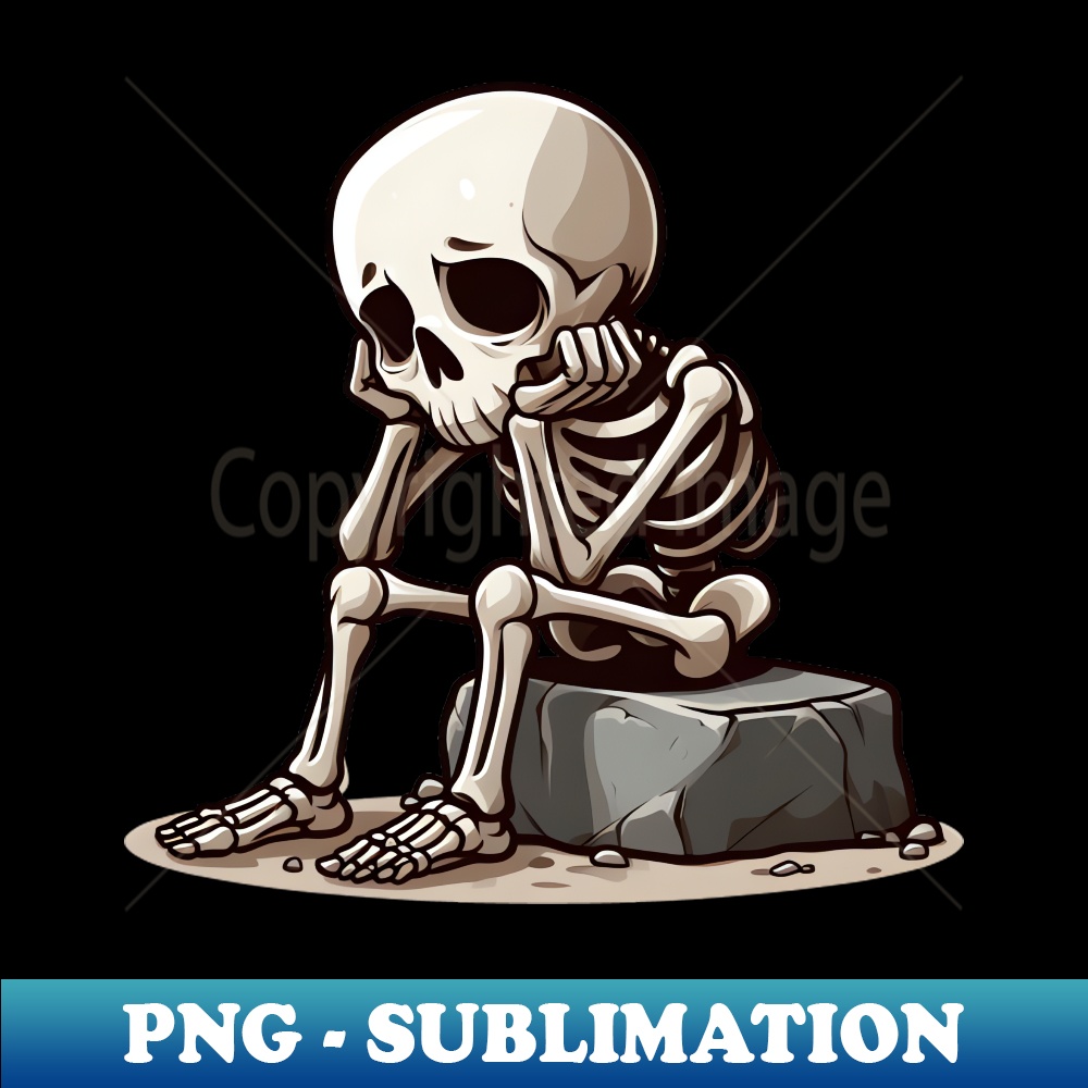 Sad Skeleton - PNG Transparent Sublimation File - Enhance Yo | Inspire Uplift