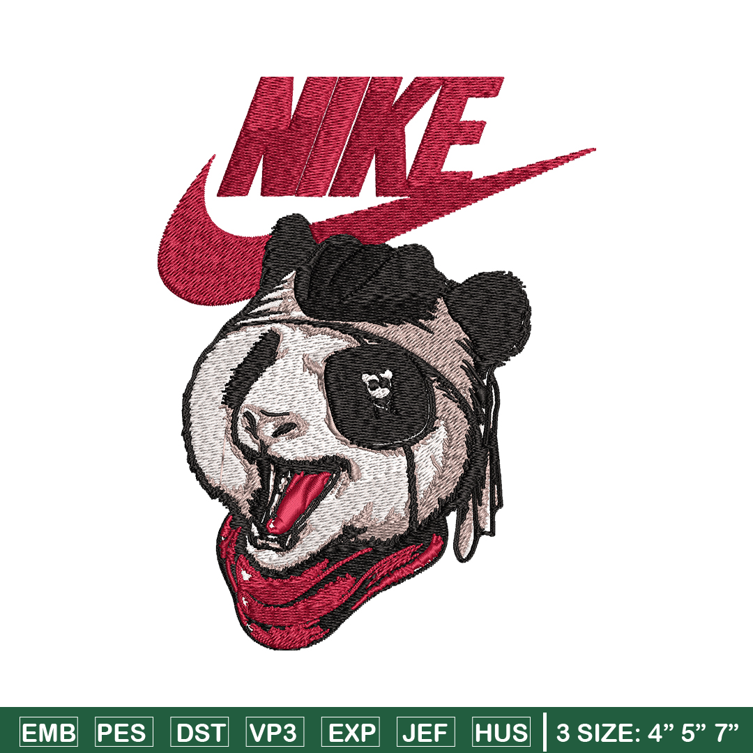 Panda cartoon Nike Embroidery design, Panda cartoon Embroide - Inspire ...