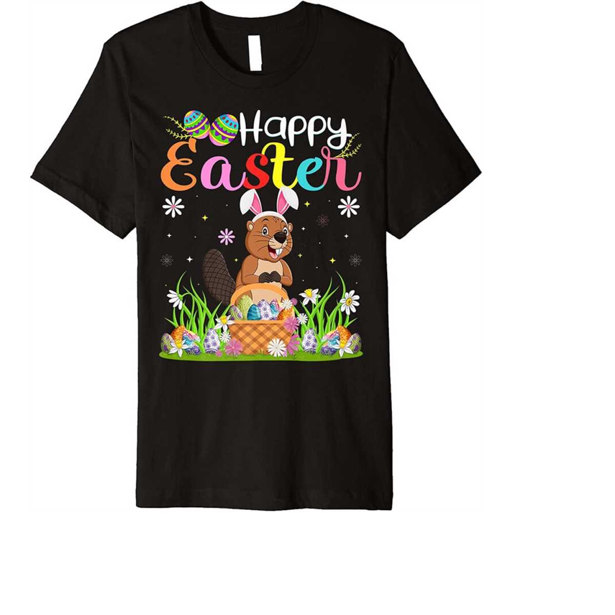 Beaver Bunny Egg Hunting Funny Beaver Happy Easter PNG - Inspire Uplift