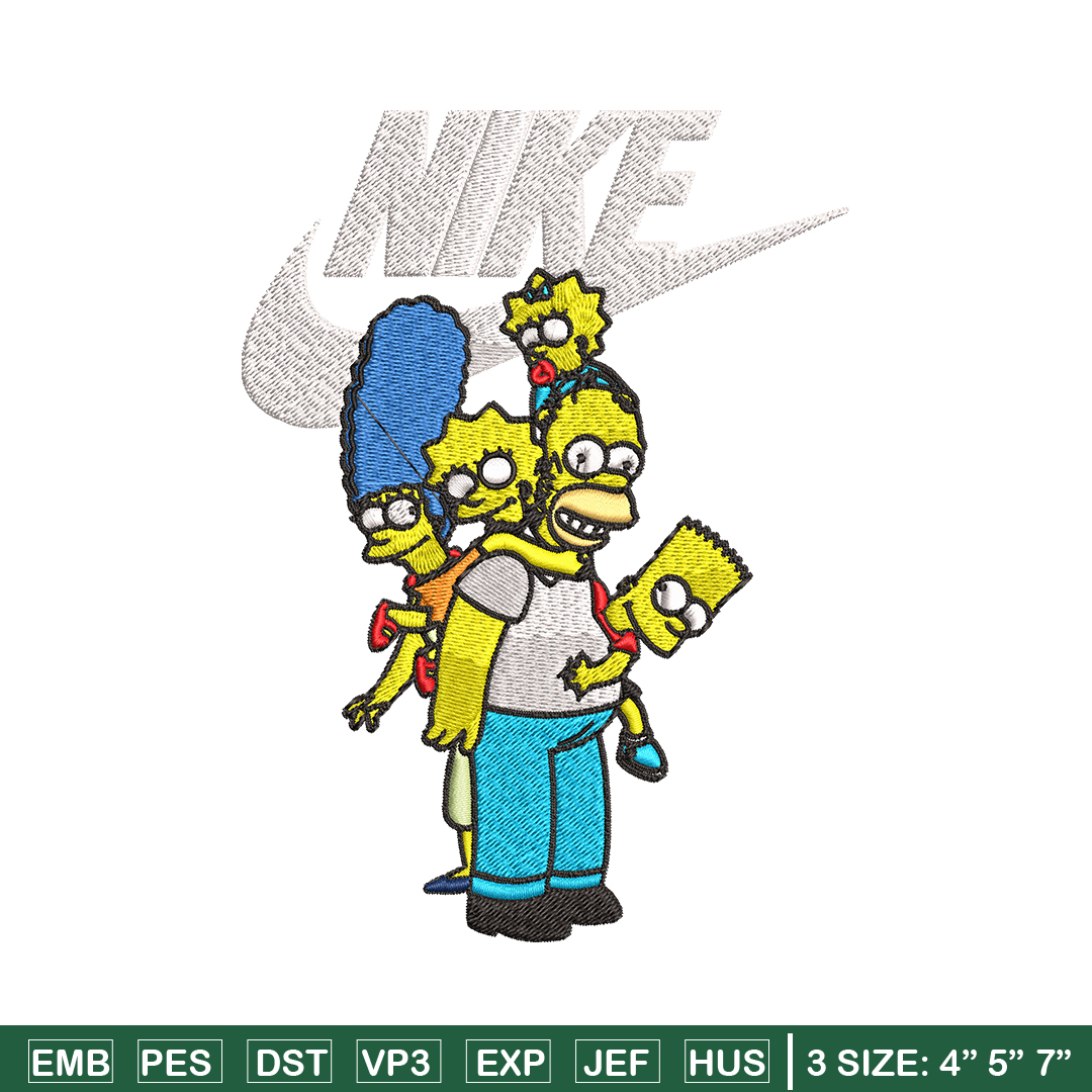 Simpson family Nike Embroidery design, Simpson cartoon Embro | Inspire ...
