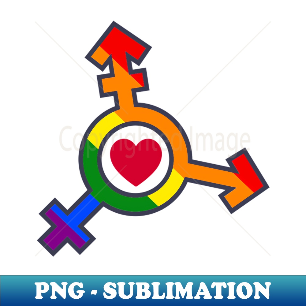 Rainbow Trans Symbol LGBTQ Pride Heart - Instant PNG Sublima | Inspire ...