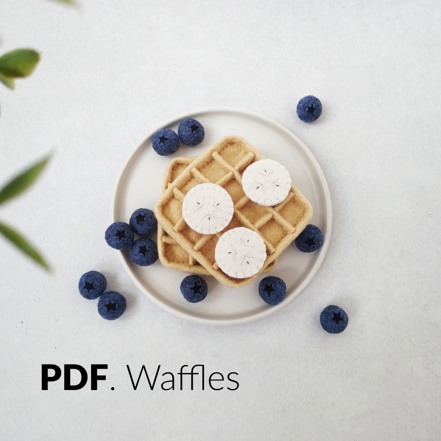 Felt Waffles Set - Pattern PDF - Felt Food - Play Kitchen | Inspire Uplift