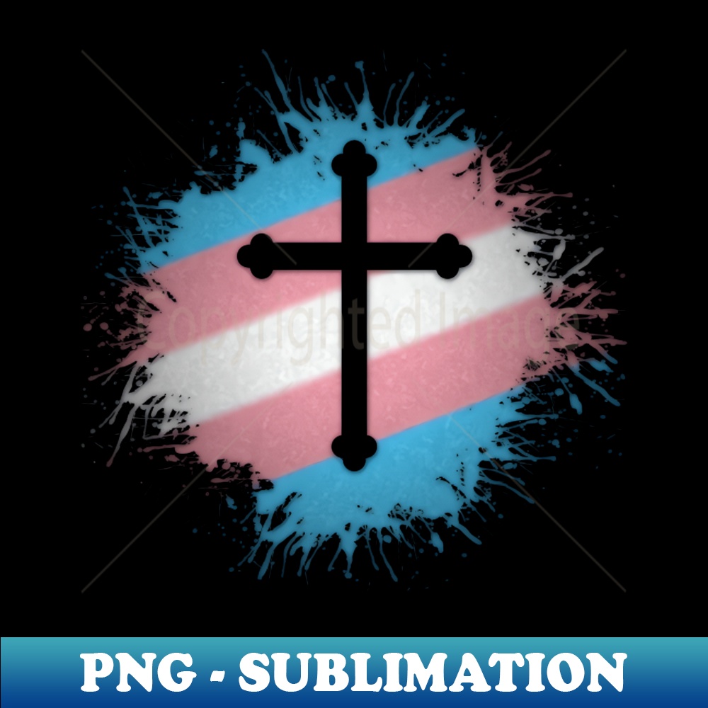 Paint Splatter Transgender Pride Christian Cross Symbol - Vi | Inspire ...