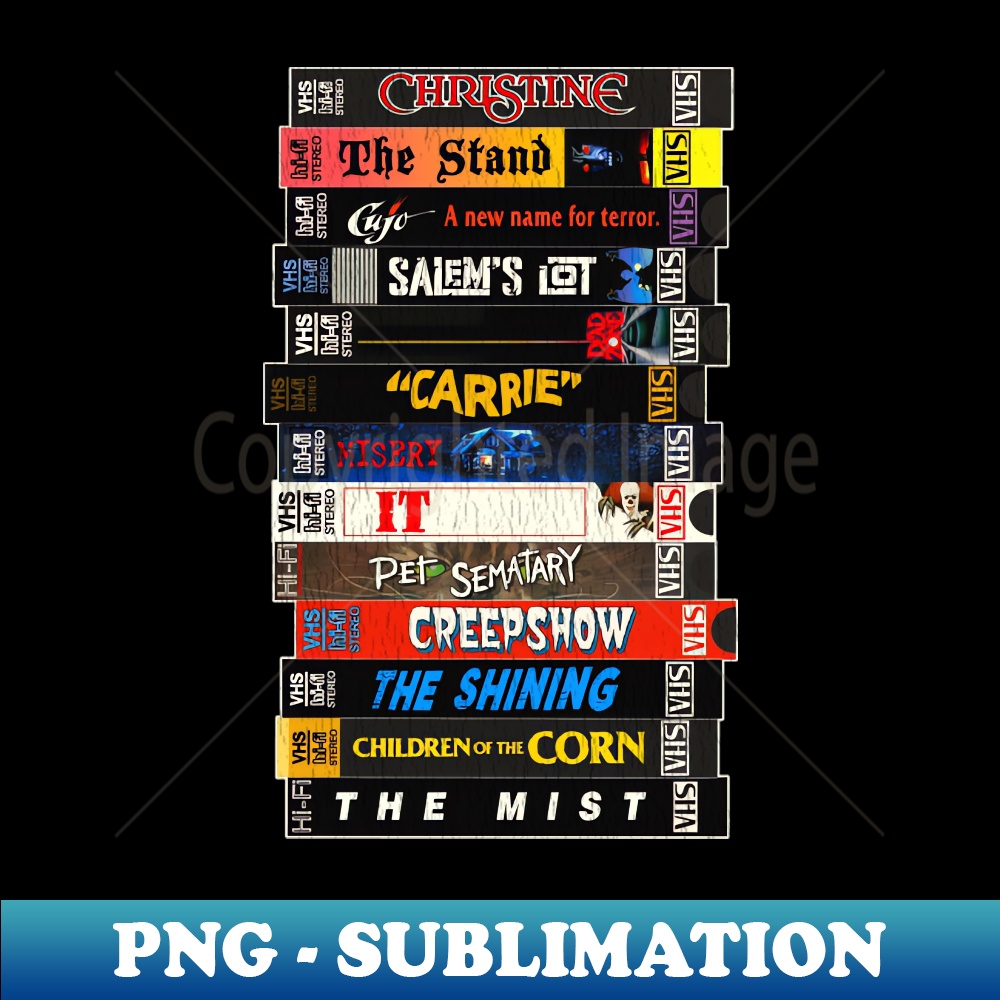 Stephen King VHS Movies Stack - Digital Sublimation Download | Inspire ...