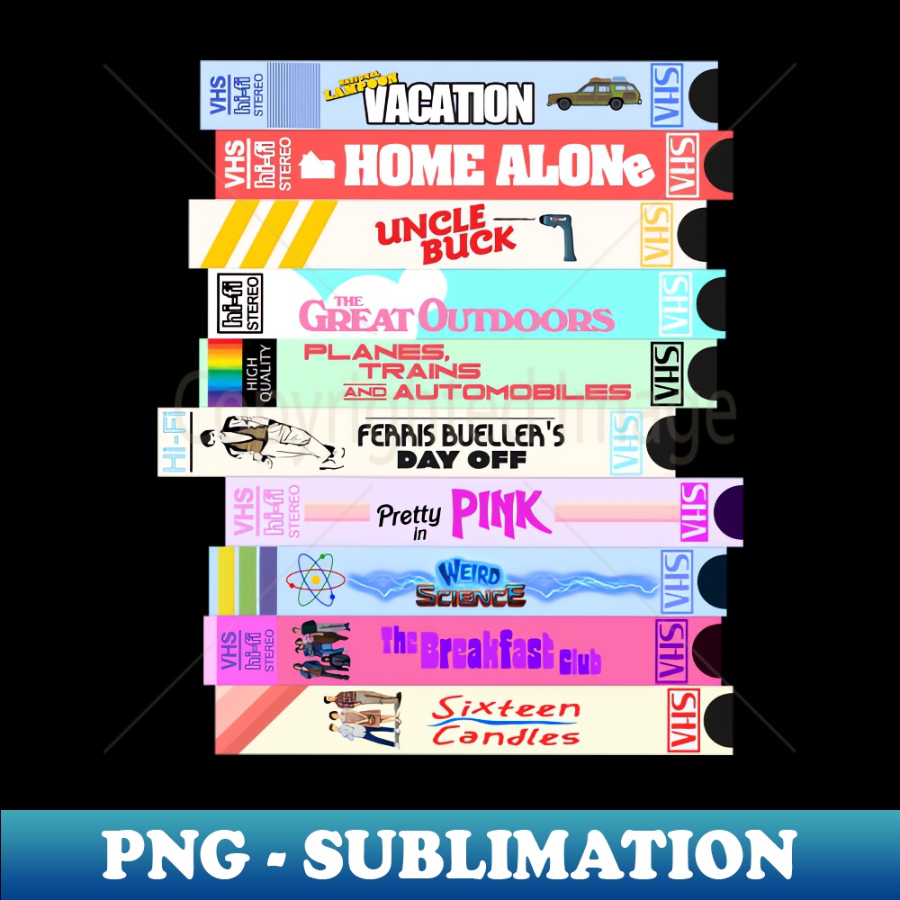 Retro 80s Movies VHS Stack - Exclusive Sublimation Digital F | Inspire ...