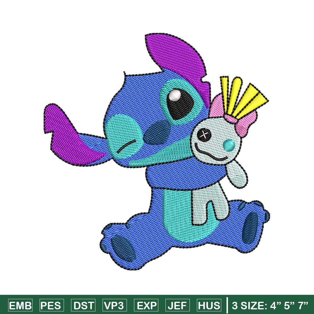 Stitch With Doll embroidery design, Stitch cartoon embroider | Inspire ...