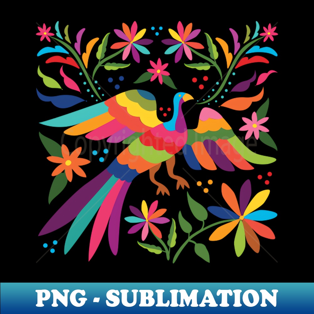 Mexican Otom Flying Bird Composition Colorful happy art by | Inspire Uplift