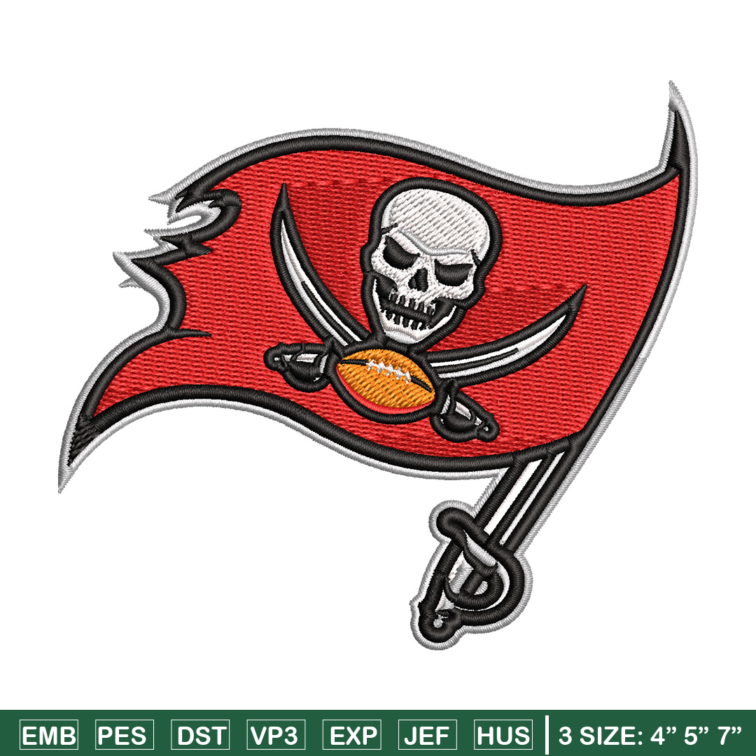 Tampa Bay Buccaneers logo Embroidery, NFL Embroidery, Sport | Inspire ...