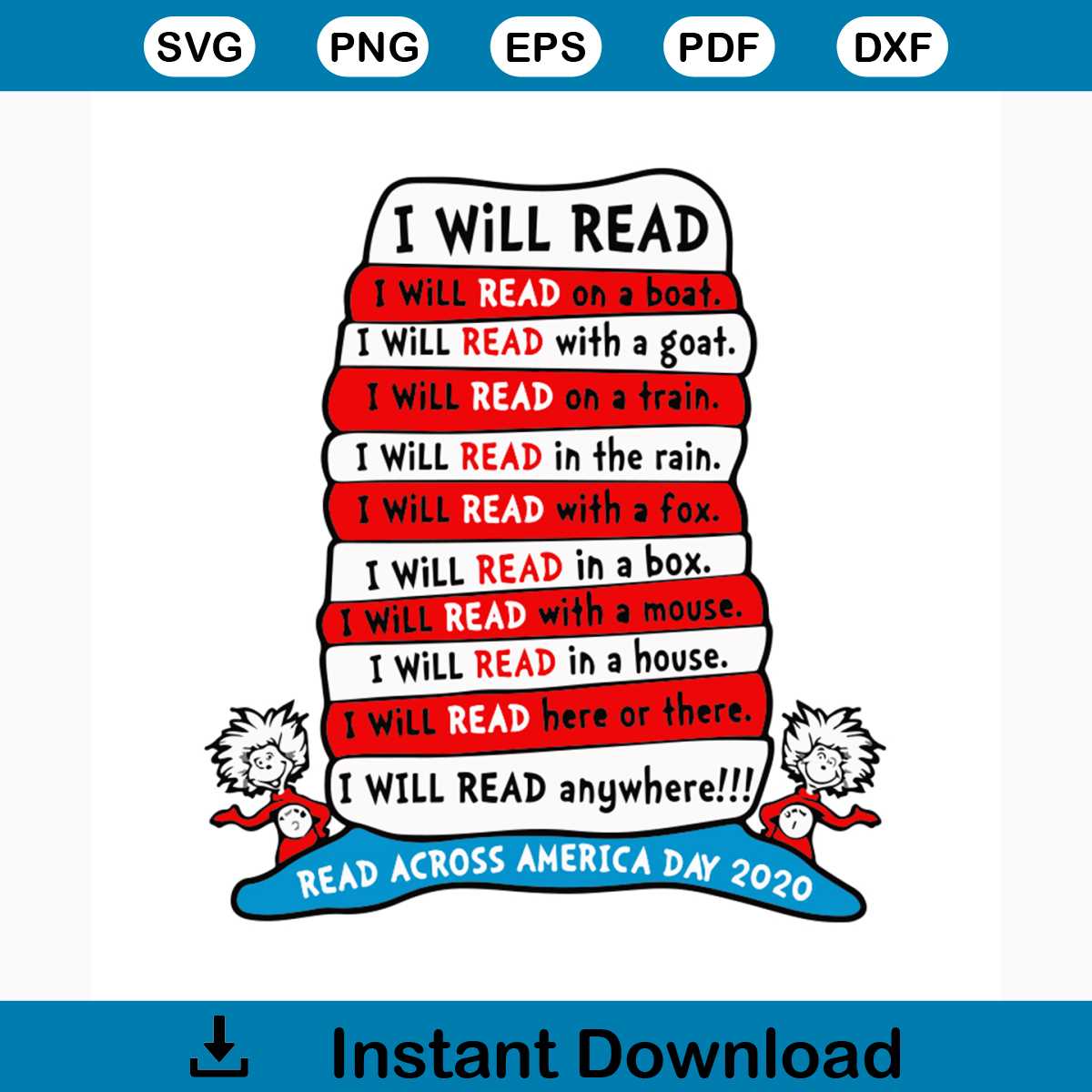 Read Across America Day 2021 Svg, The Cat In The Hat Svg, Dr | Inspire ...