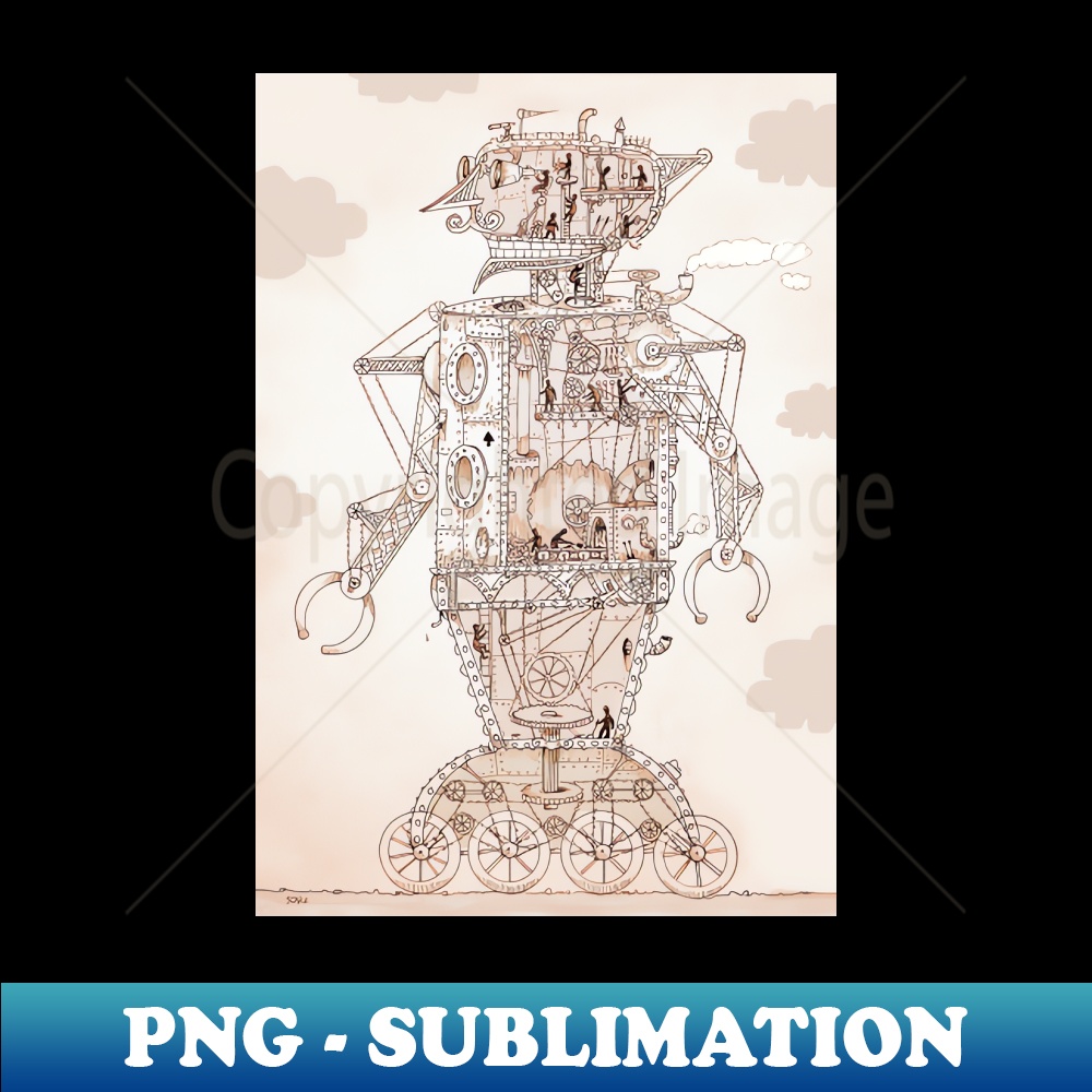 They worked in a giant metal man - Retro PNG Sublimation Dig | Inspire ...
