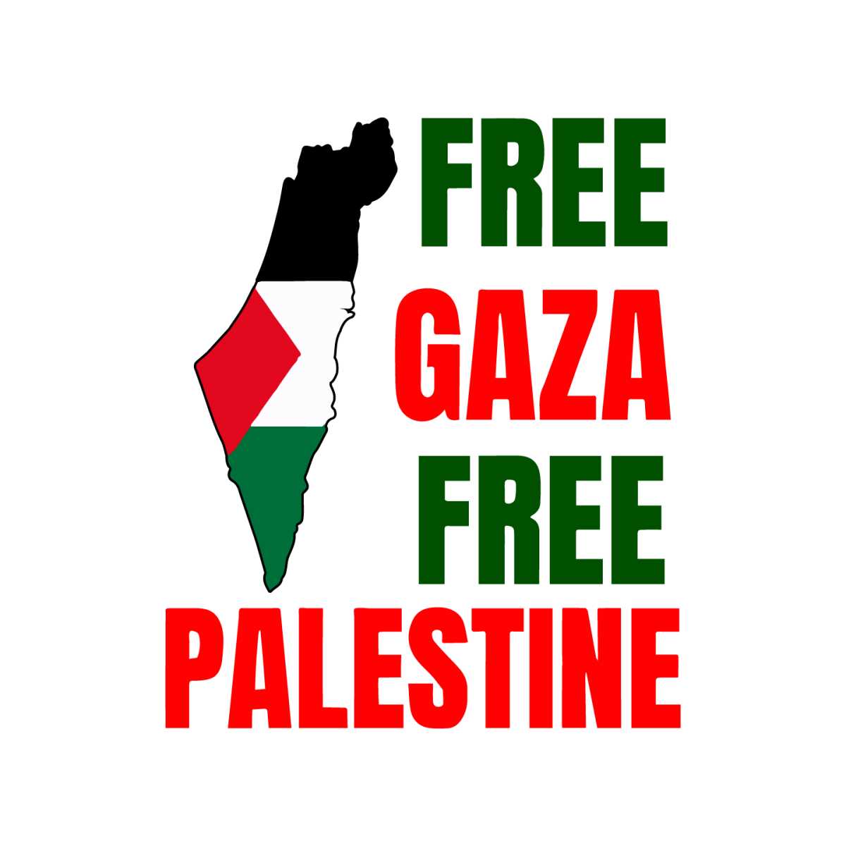 Retro Free Palestine Free Palestine Map SVG Download File | Inspire Uplift