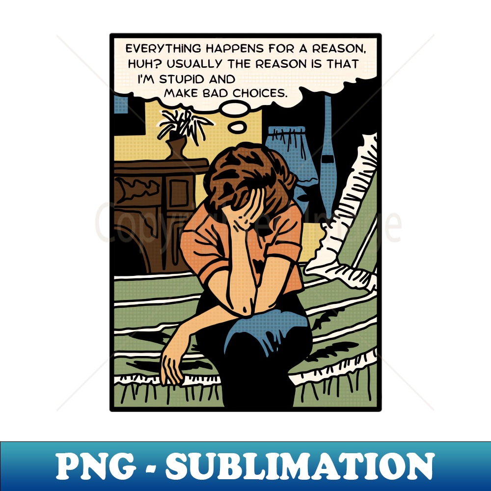Comic Woman Makes Bad Choices - Modern Sublimation PNG File | Inspire ...