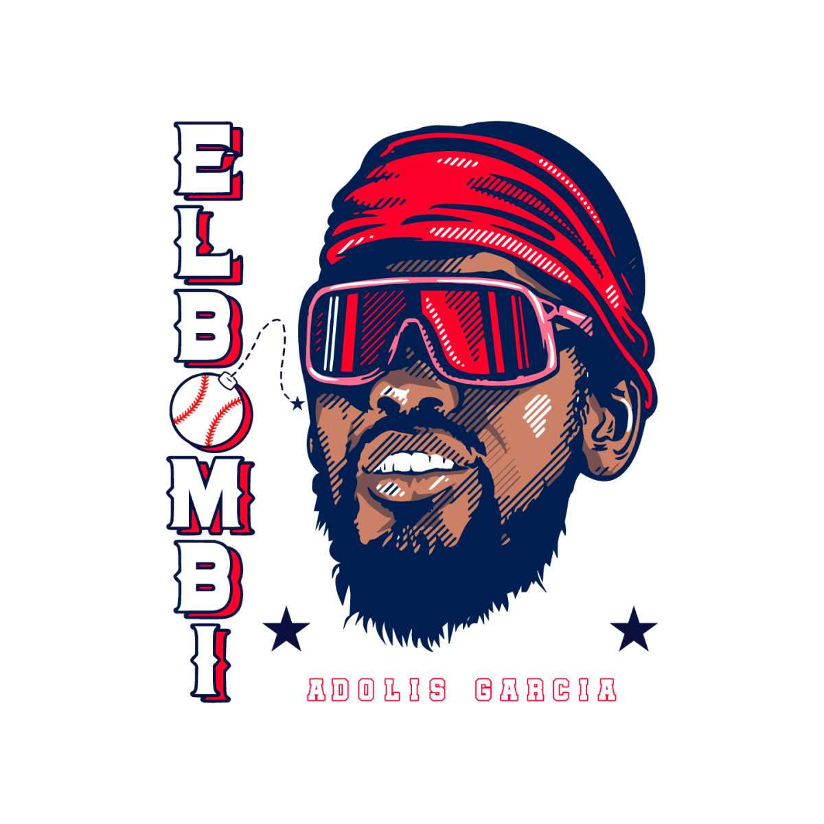 Adolis Garcia El Bombi MLB Player SVG For Cricut Files - Inspire Uplift