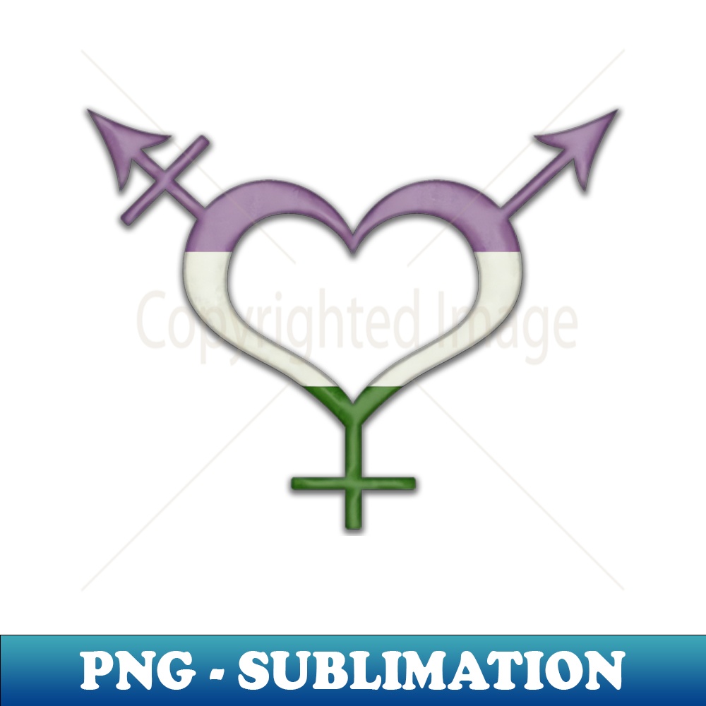 Gender Neutral Symbol in Genderqueer Pride Flag Colors - PNG | Inspire ...
