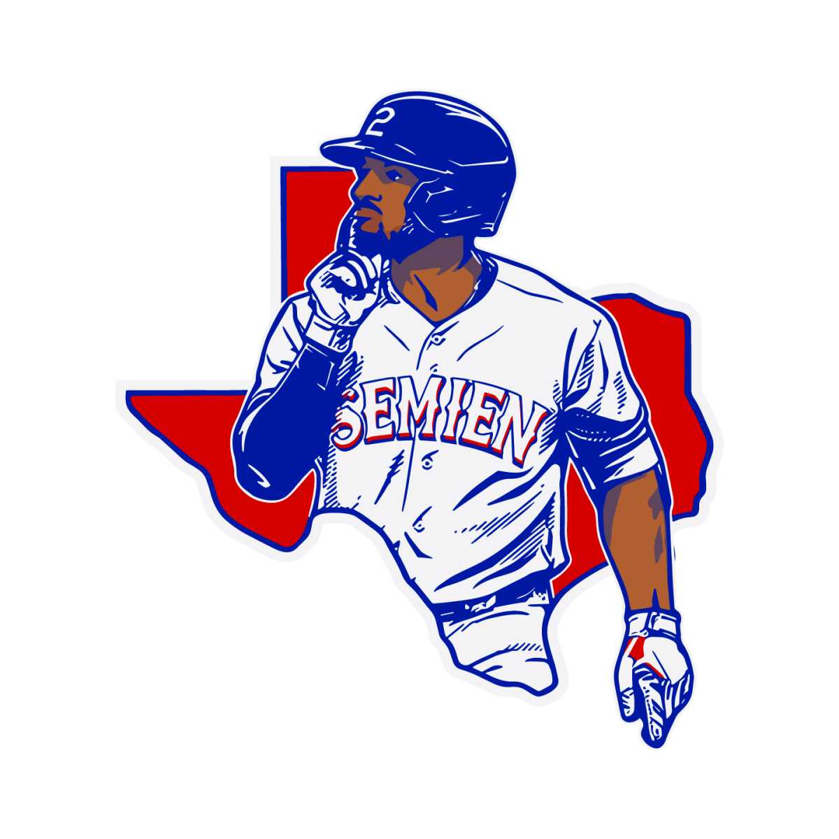 Marcus Semien Texas Map Baseball Player SVG Cricut Files - Inspire Uplift