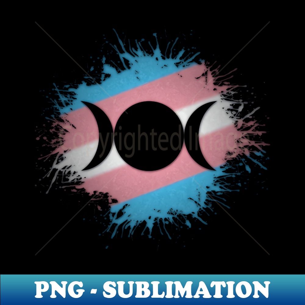 Paint Splatter Transgender Pride Flag Triple Goddess Moon - - Inspire ...