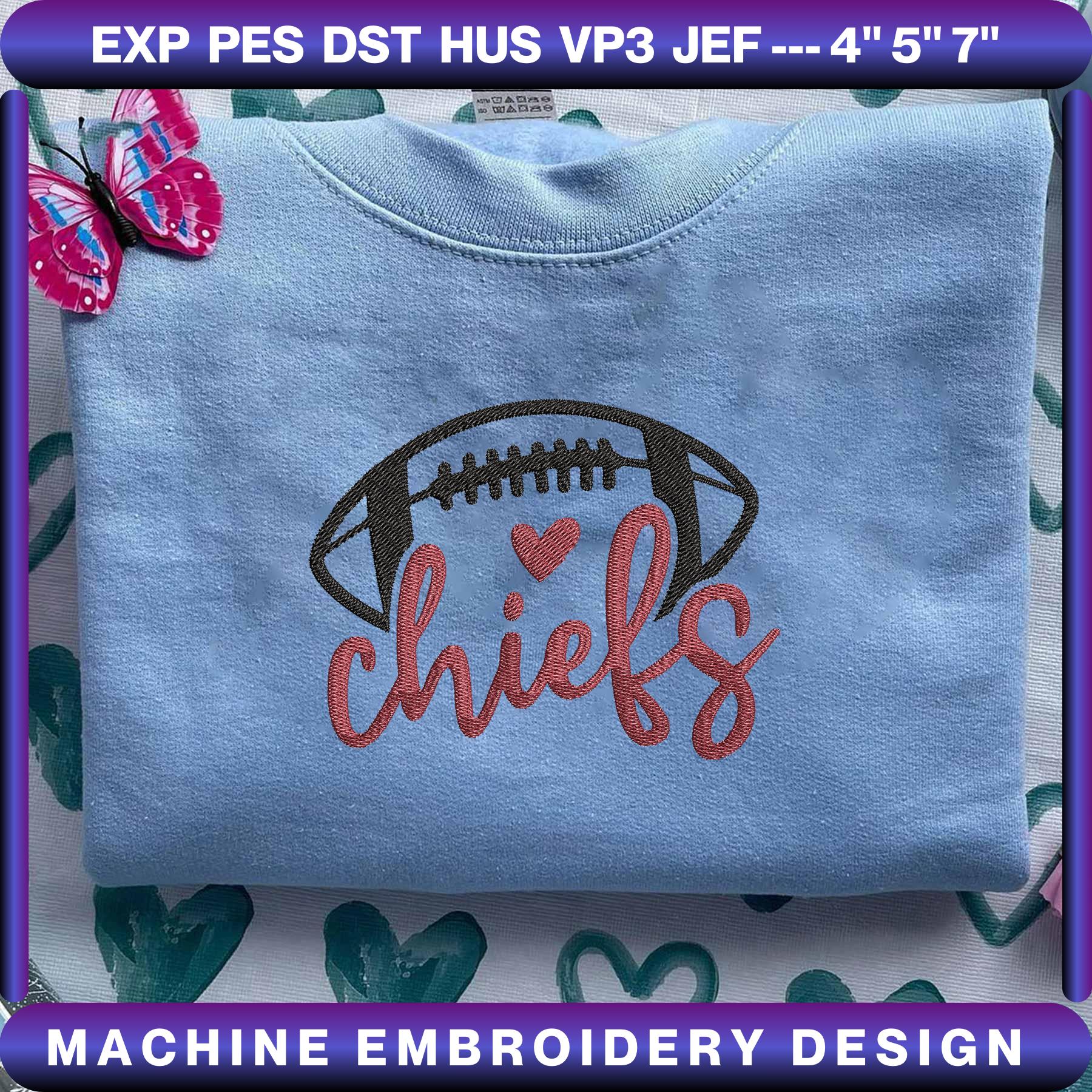 Chiefs Football Logo Embroidery Design, NFL Kansas City Chie | Inspire ...