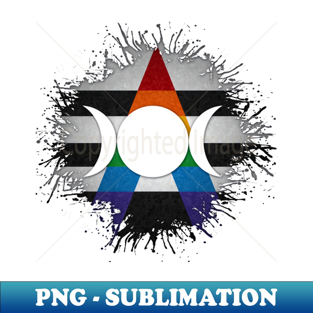 Paint Splatter LGBT Ally Pride Flag Triple Goddess Moon Symb - Inspire ...