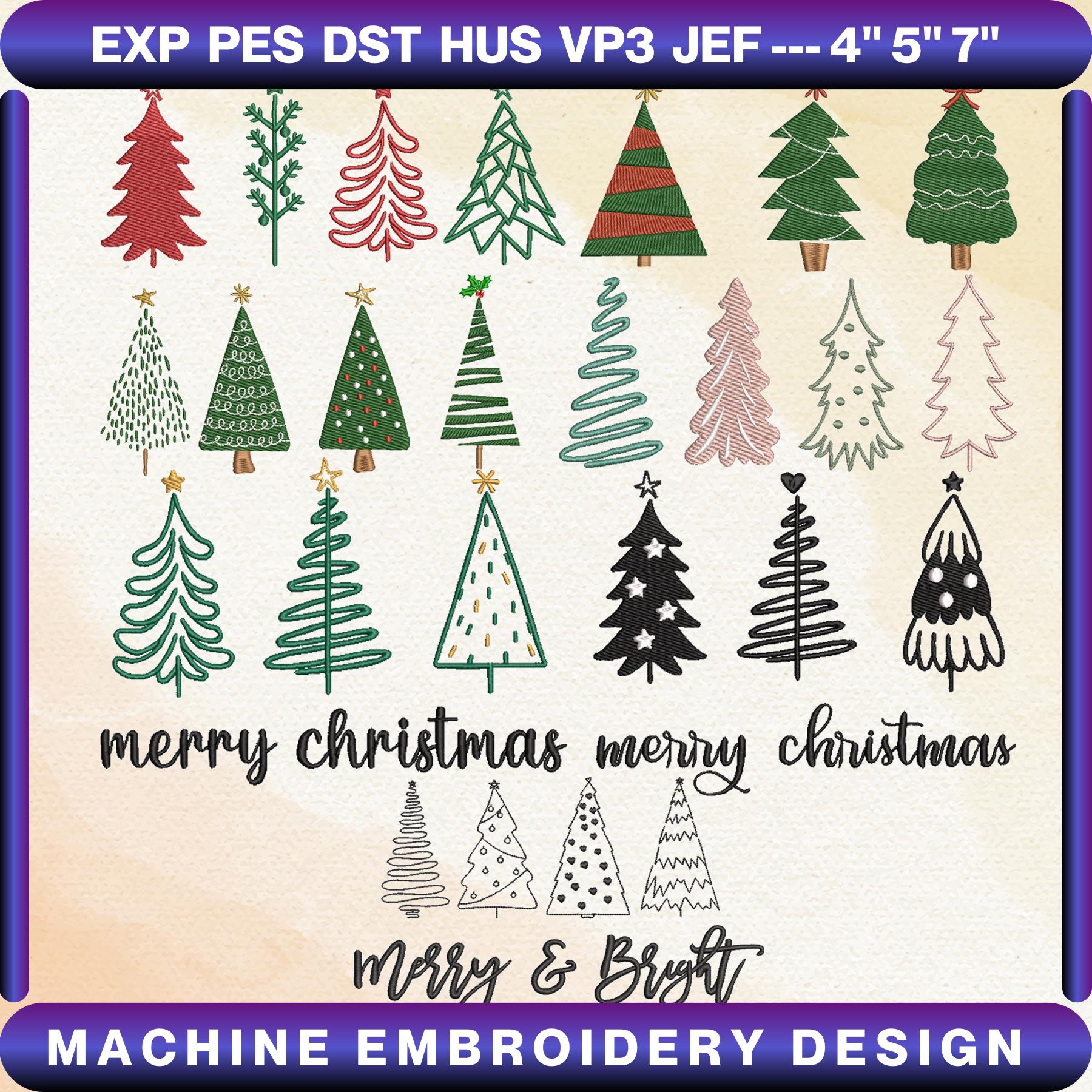 25+ Christmas Tree Embroidery, Christmas Bundle Embroidery, | Inspire ...