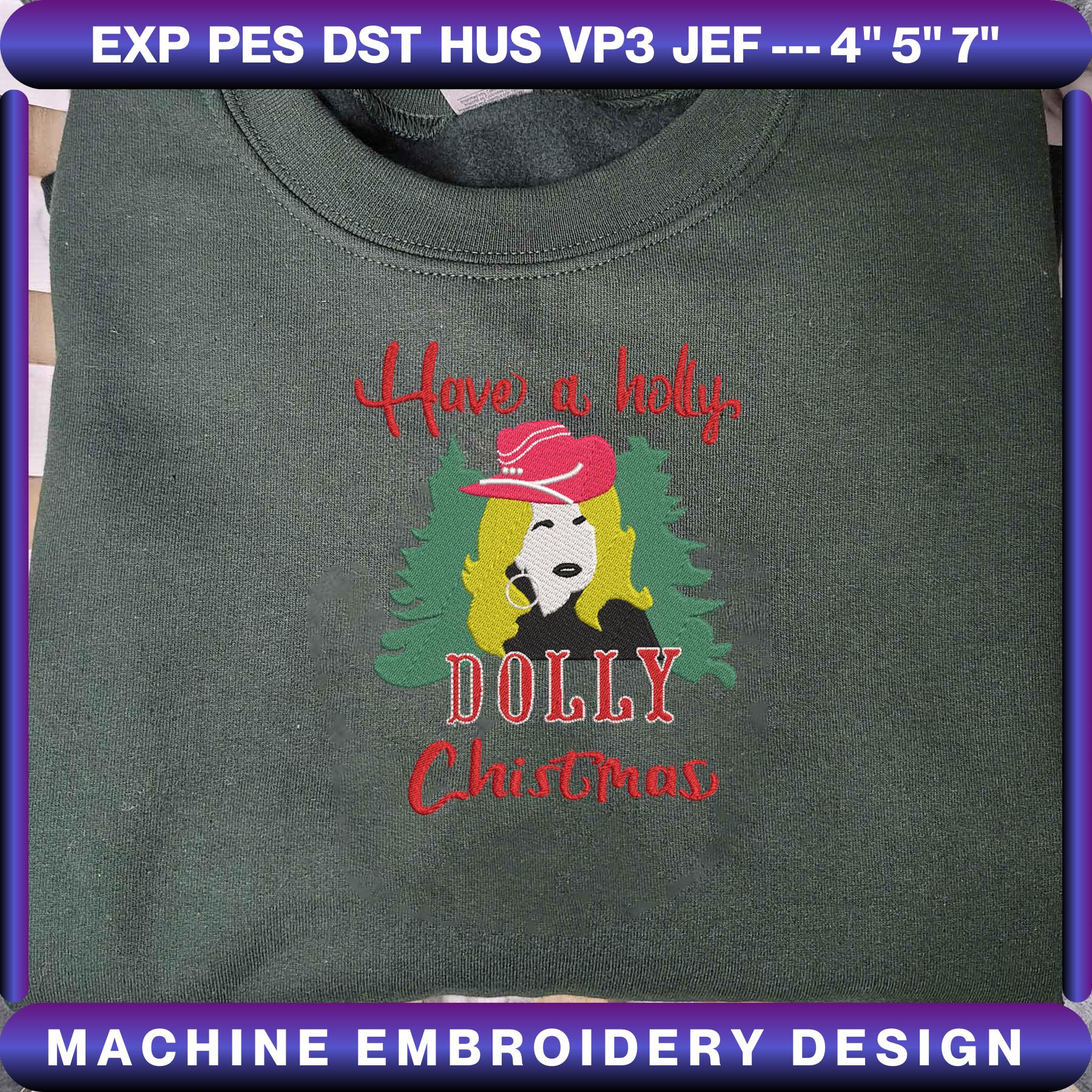 Christmas Embroidery Design, Have A Holly Dolly Christmas De | Inspire ...