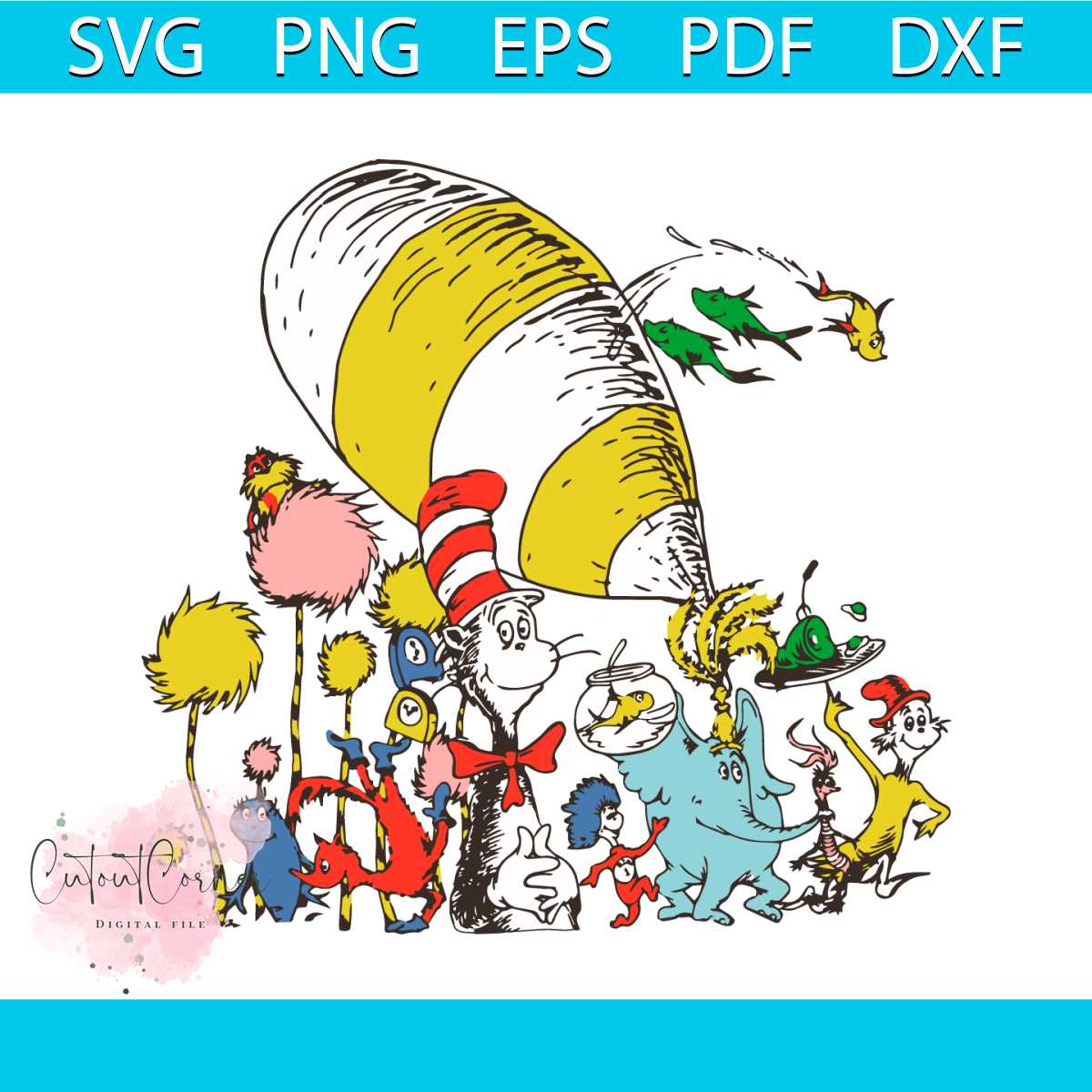 Funny Dr Seuss Characters SVG Graphic Design File | Inspire Uplift