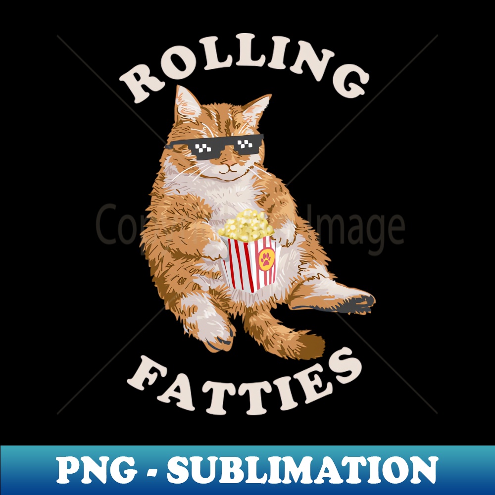 Rolling Fatties Funny Cat Cute - Sublimation-Ready PNG File | Inspire ...