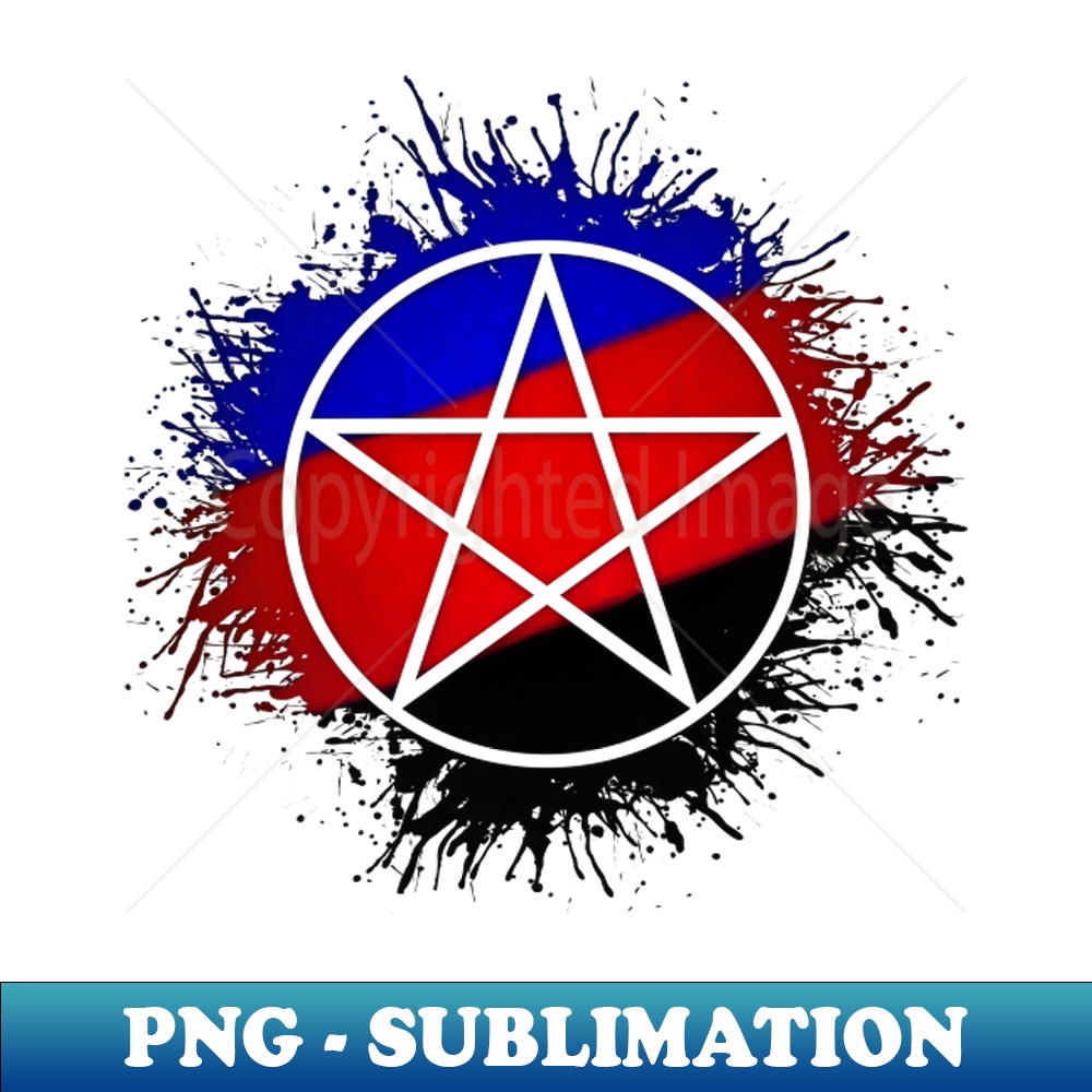 Paint Splatter Polyamory Pride Flag Pentacle Symbol - Retro - Inspire ...