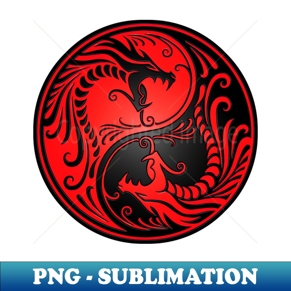 Red and Black Yin Yang Dragons - Artistic Sublimation Digita | Inspire ...