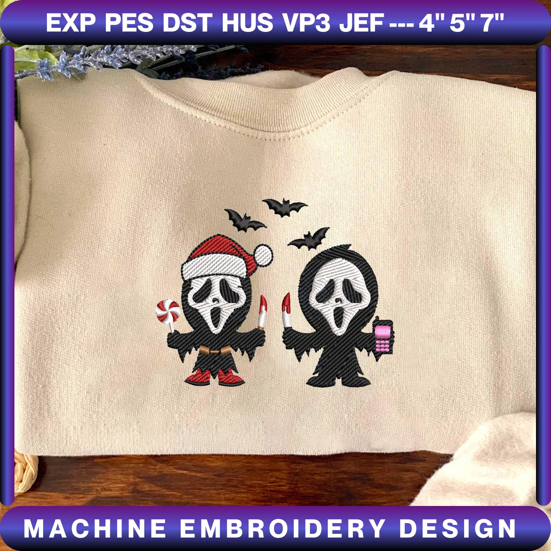 Face Ghost Embroidery Design, Scream Face Ghost Halloween Ho | Inspire ...