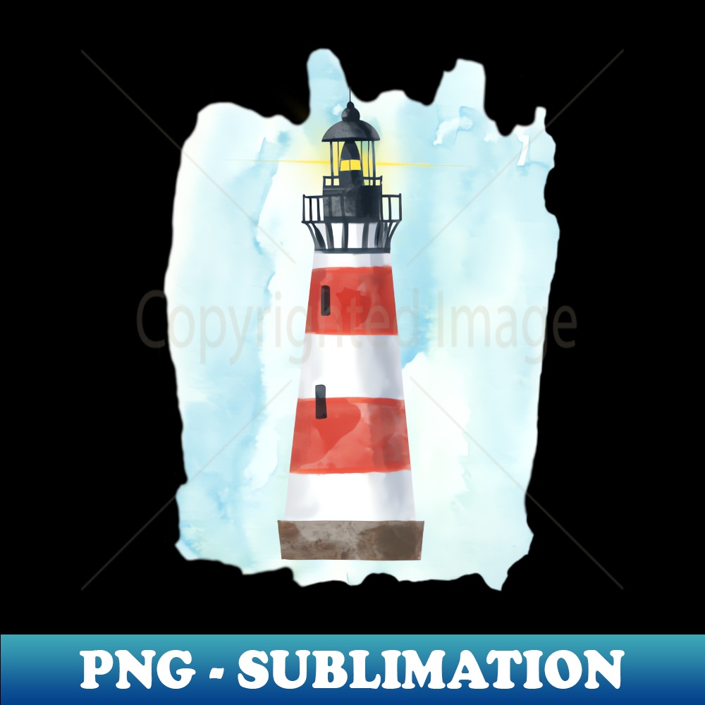 Watercolor Lighthouse Scene - PNG Transparent Sublimation Fi | Inspire ...