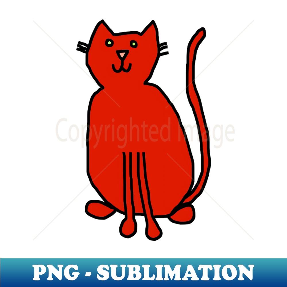 Red Cat Minimal Line Drawing - Signature Sublimation PNG Fil | Inspire ...