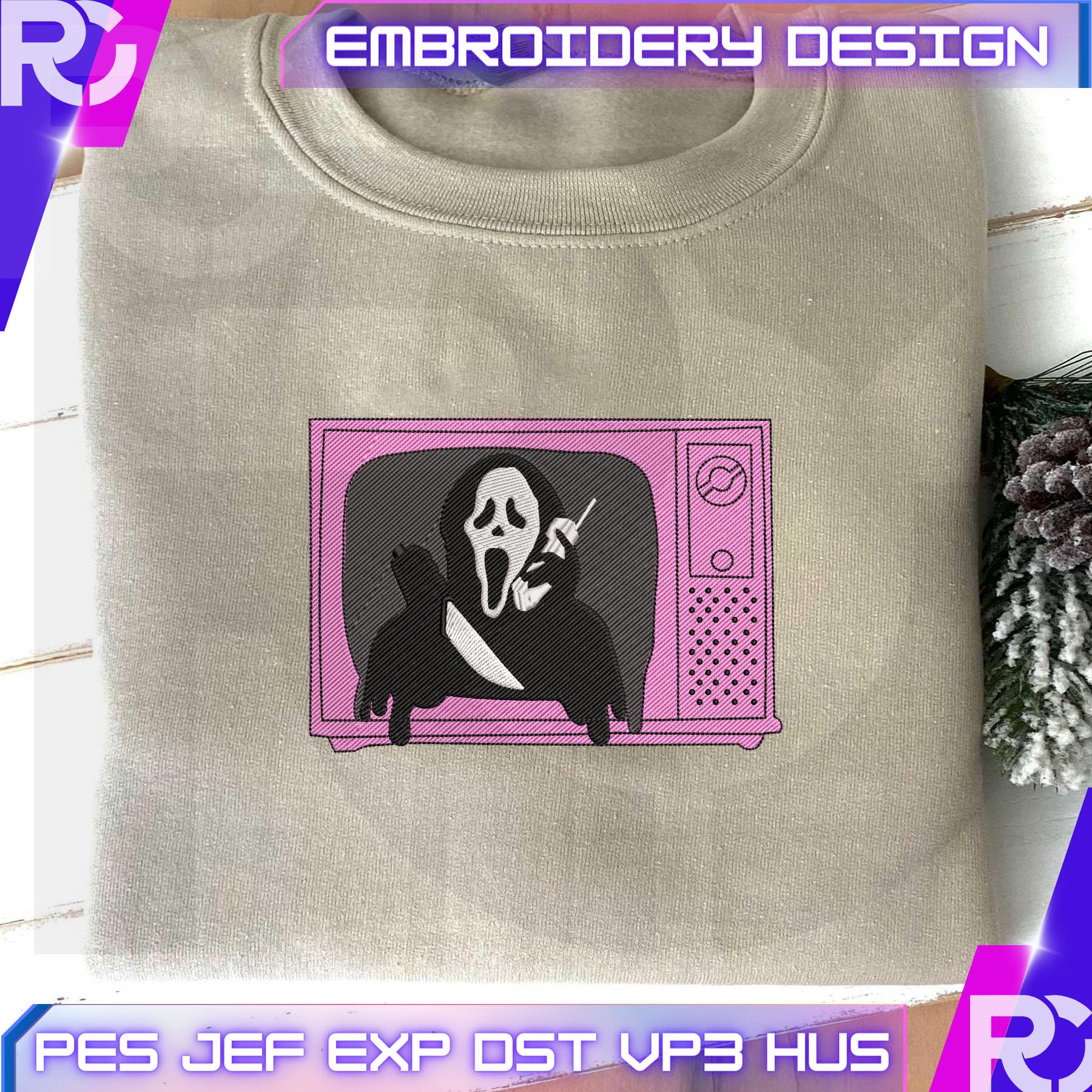 Face Ghost Embroidery Design, Scary Halloween Embroidery Mac | Inspire ...