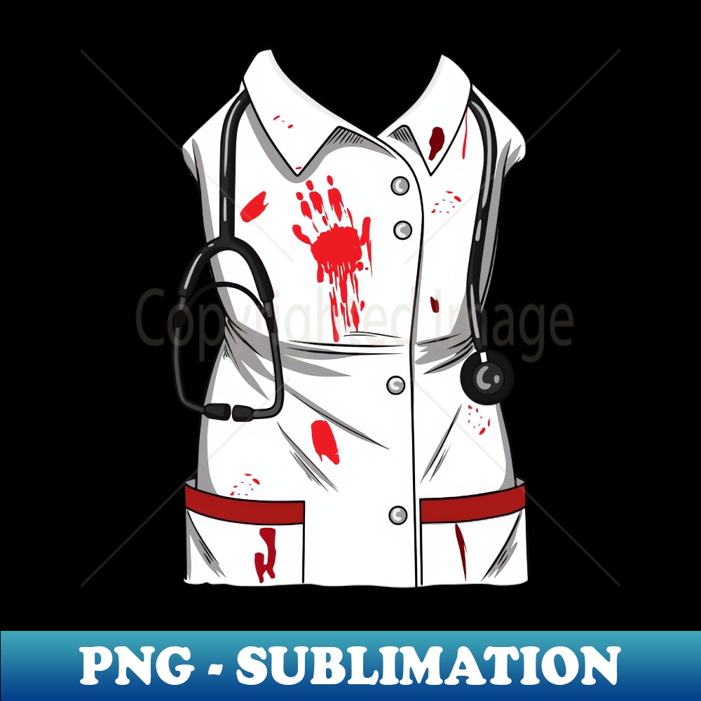 Bloody Nurse Costume Halloween Zombie Blood - PNG Sublimatio | Inspire ...