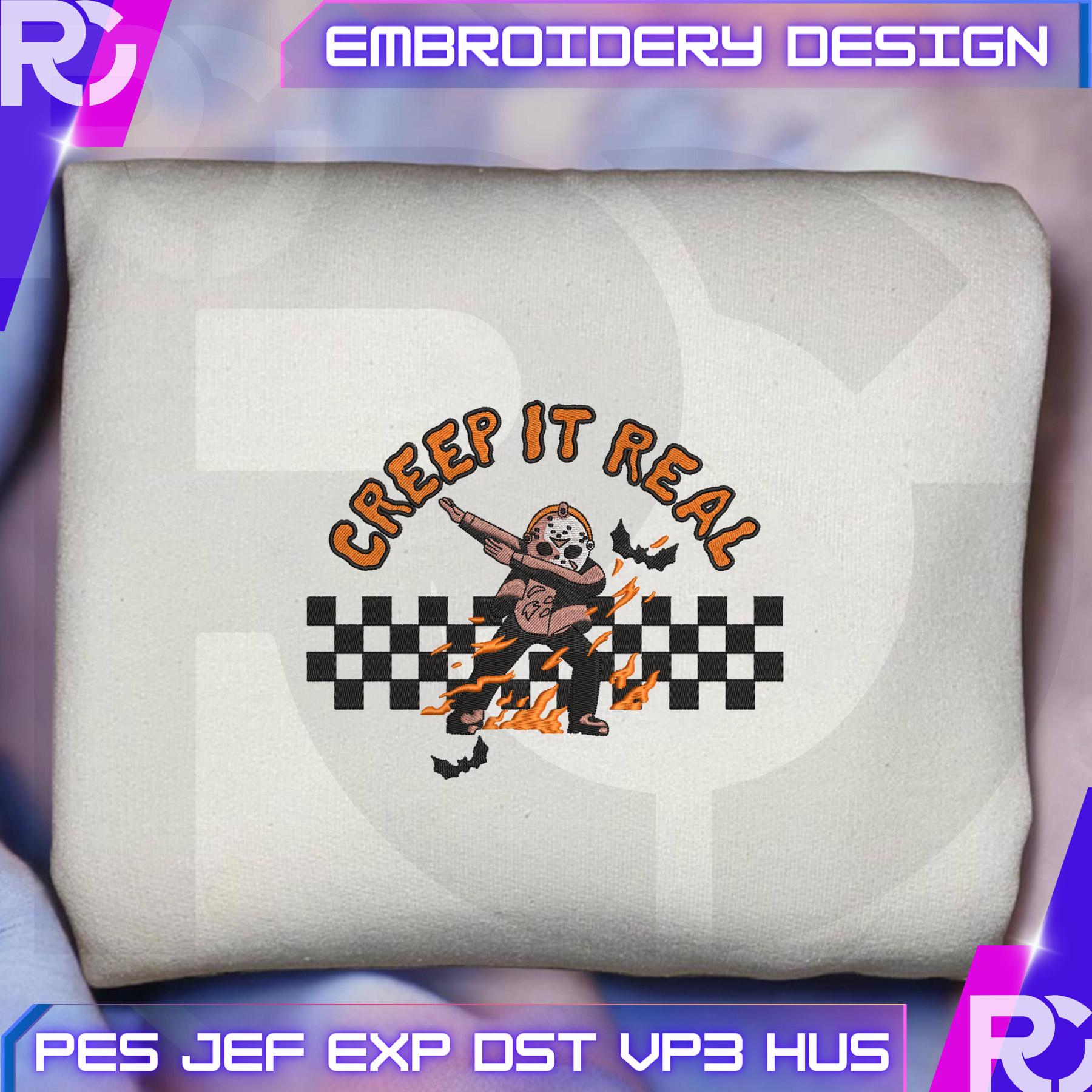 Creep It Real Embroidery Design, Horror Movie Embroidery Des | Inspire ...