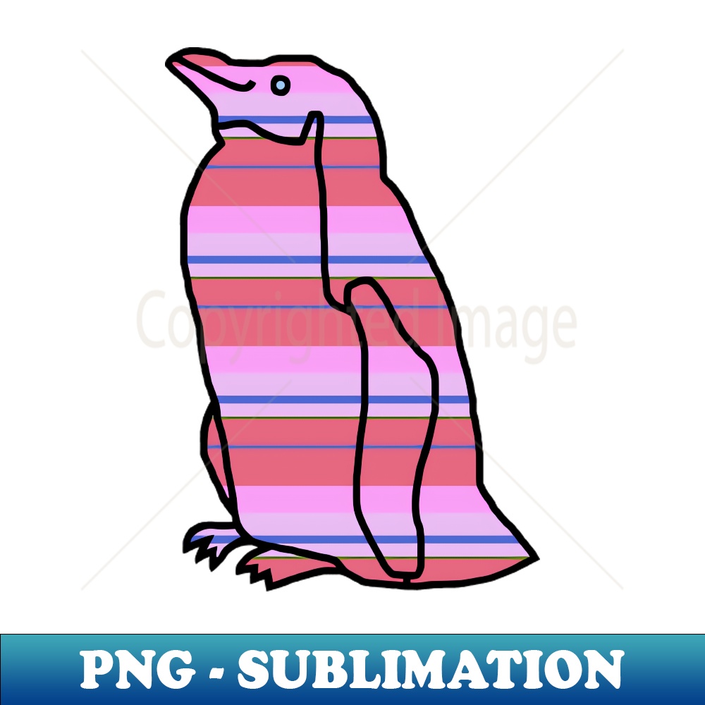 Hot Pink Bouquet Stripes Penguin - PNG Transparent Sublimati - Inspire ...